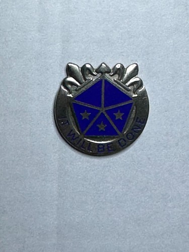 U.S. Army DUI Pin 5TH Corps IT WILL BE DONE Silver Blue Enamel G-23 USA ...