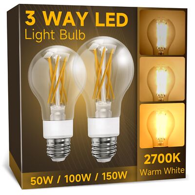 3 Way Light Bulbs 50 100 150w Equivalent Soft White 2700k E26 Led ...