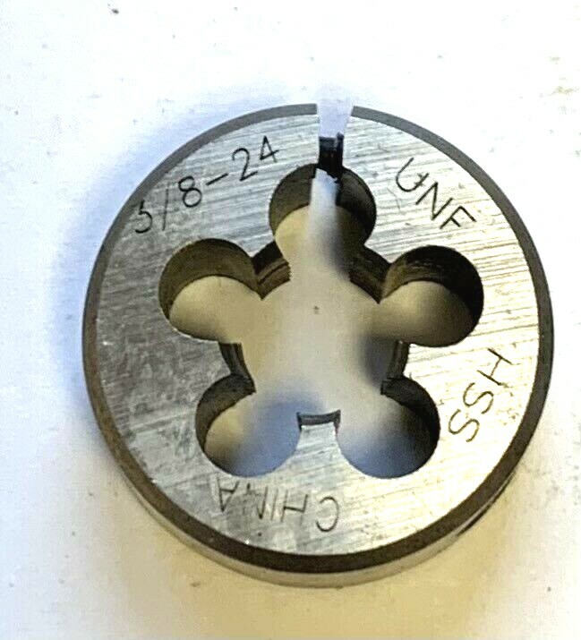 3/8- 1" OD ROUND ADJUSTABLE DIE HIGH SPEED STEEL-PICK 3/8-16 x 1" OR 3/ ...