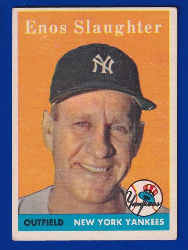 ENOS SLAUGHTER yankees 1958 TOPPS #142 VG-EX NO CREASES | eBay