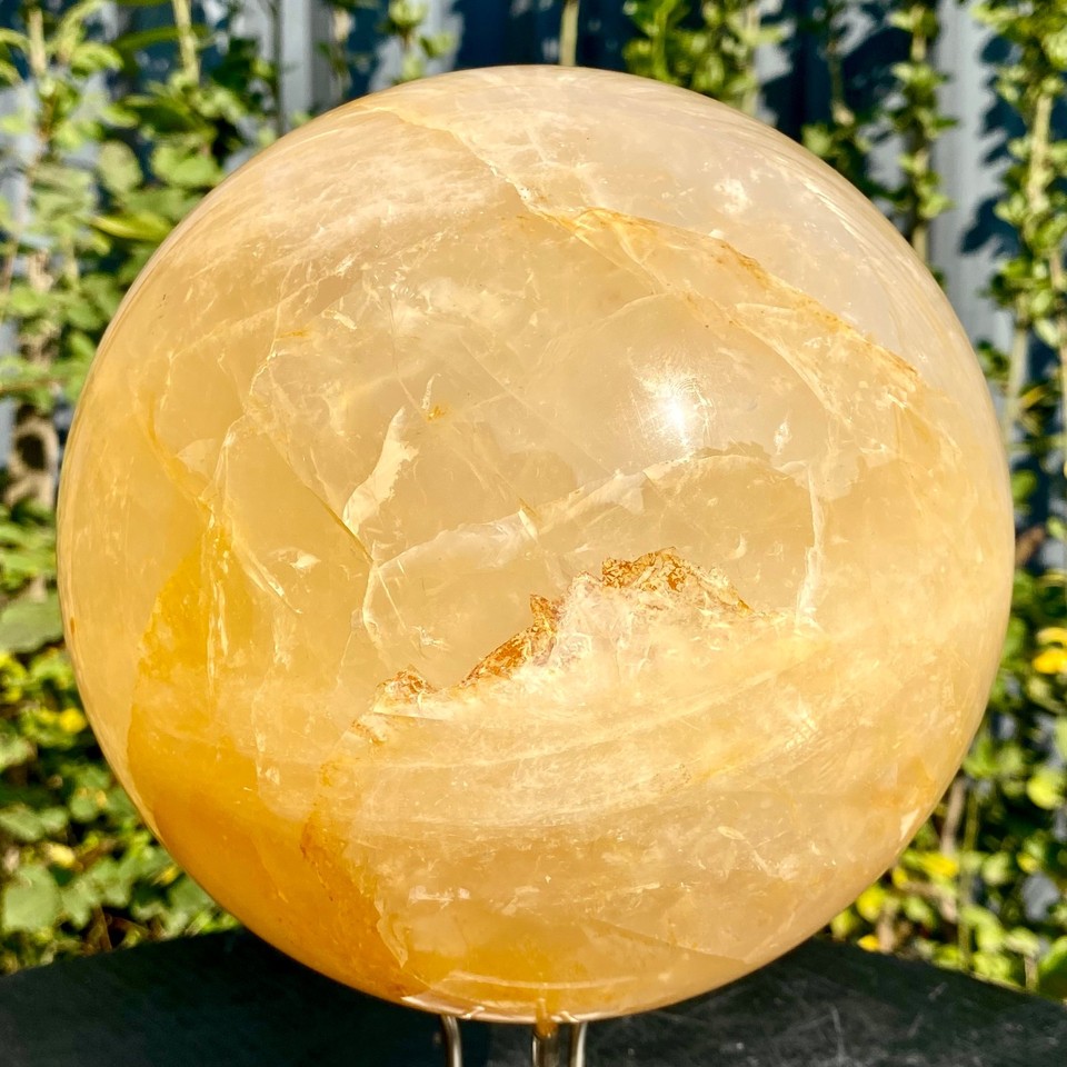 16LB Natural yellow gum flower crystal ball hand polished stone | eBay