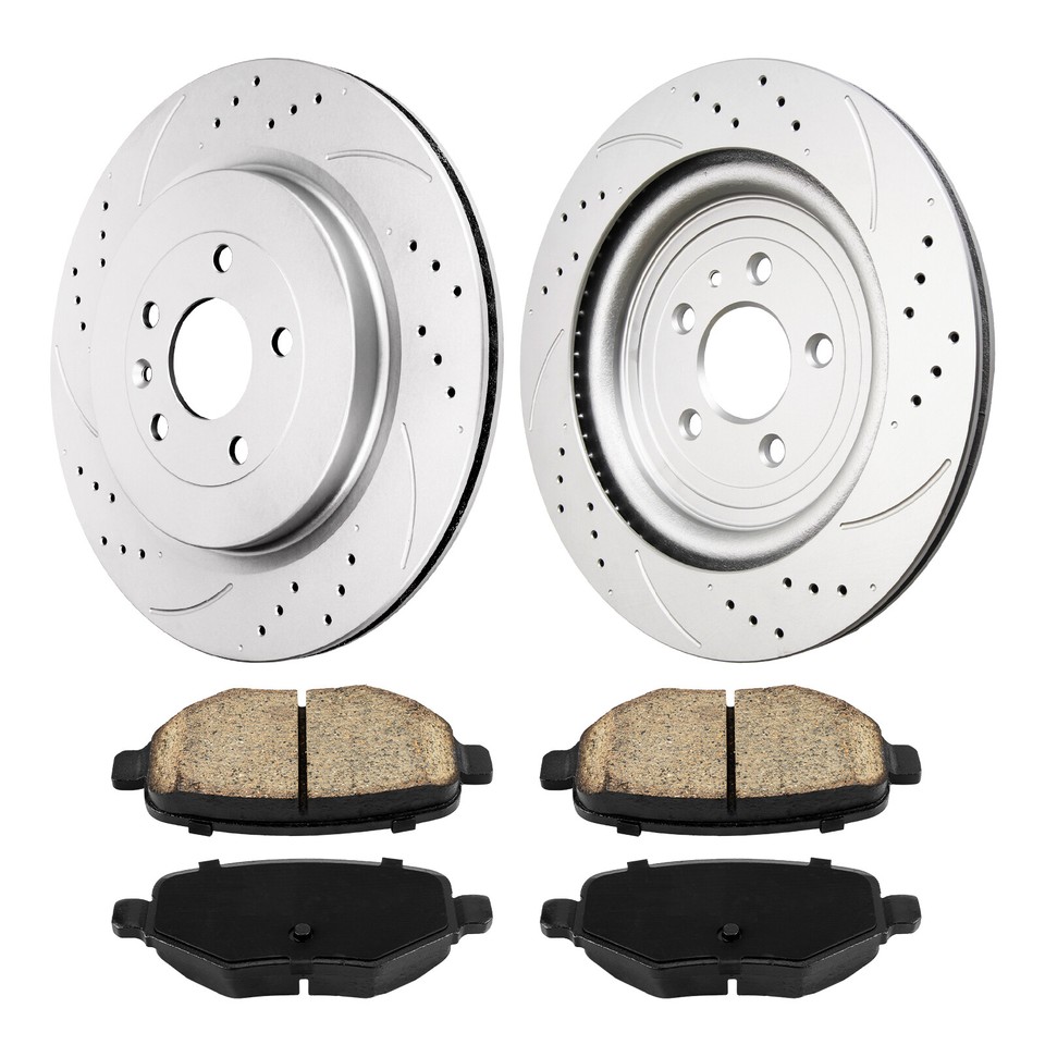 345mm Rear Drilled Rotors Brake Pads for 2015-19 Ford Explorer,Flex ...