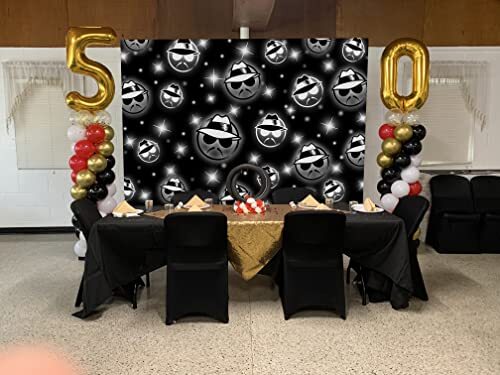 Cholo Theme Backdrop Early 2000s Background 7x5FT Black Glitter Old ...