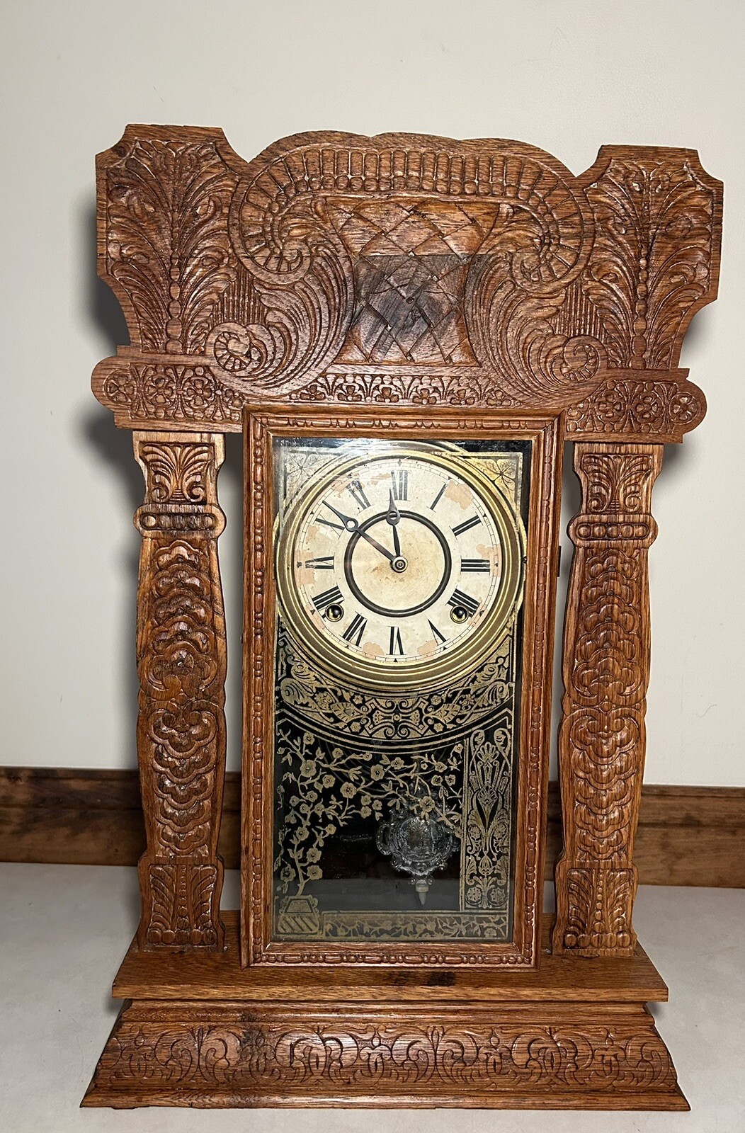 Ingraham Pressed Wood Gingerbread Kitchen Mantel Table Clock | eBay