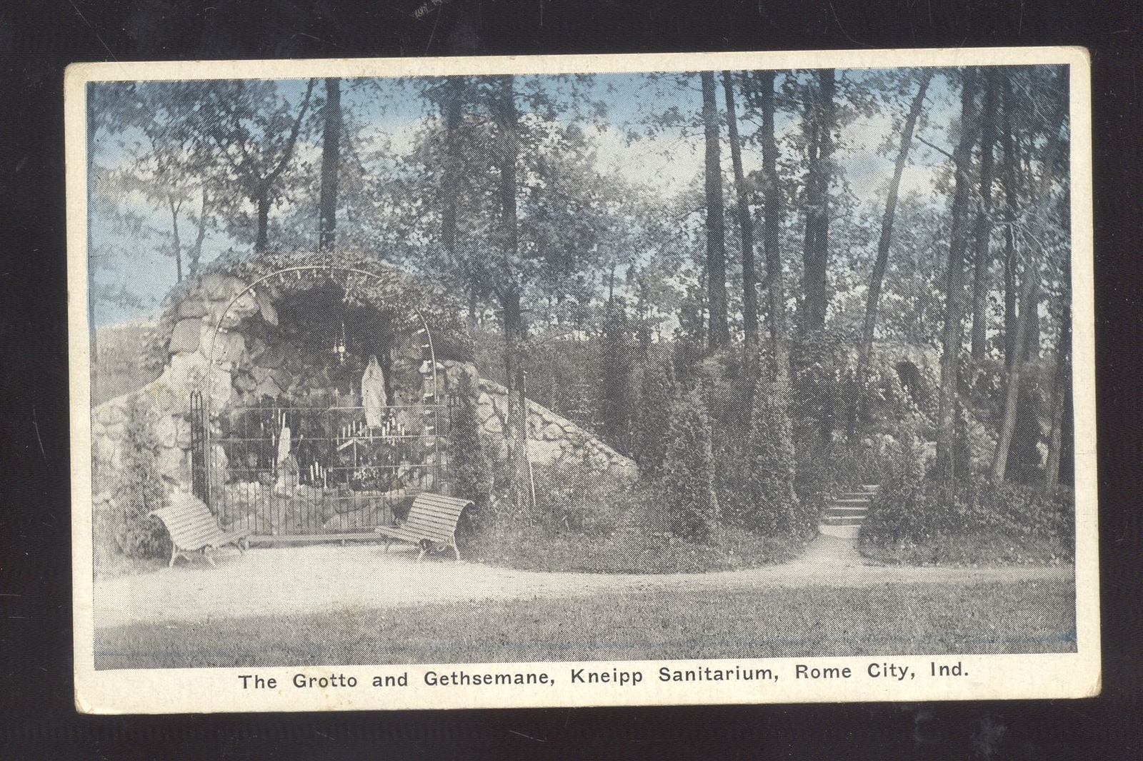 ROME ITY INDIANA KNEIPP SANITARIUM GROTTO GETHSEMANE VINTAGE POSTCARD ...