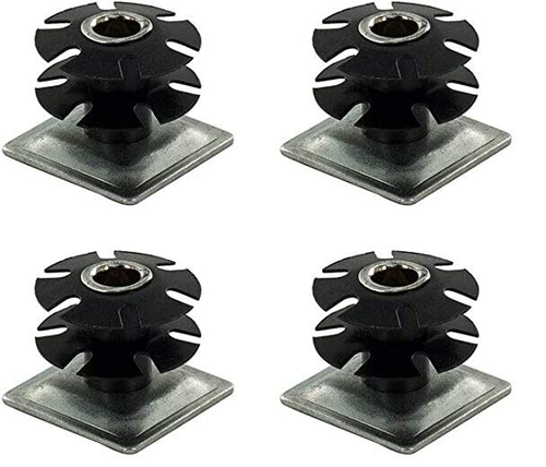 4 PIECEs Square Metal Caster Insert Tube Leg with Thread Double Star OD ...