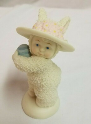 SNOWBABIES Bunny Rabbit Wearing Easter Bonnet and Holding Easter Egg ...