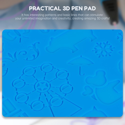 3D Pen Mat with 2 Finger Protectors Heat-Resistant Pen Drawing Pad ...