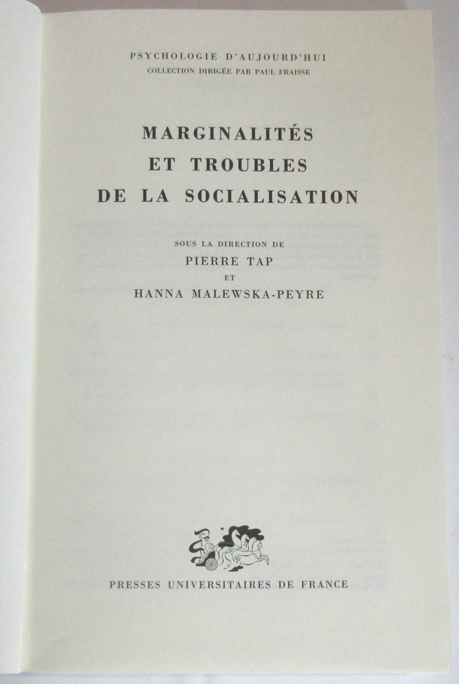 Tap & Malewska-Peyre Marginalities And Socialization Disorders In ...