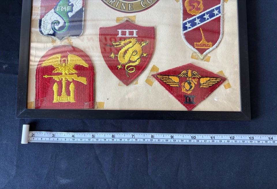 WW2 USMC Patches From Scrap Book (Framed) | eBay