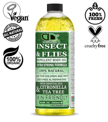 100% Natural Insect Fly Repellent Body Oil DEET Free Skin Friendly ...