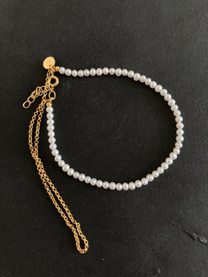 Carrie Elizabeth Freshwater Small Seed Pearl Bracelet 14k Gold Clasp ...