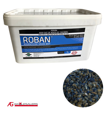 MUCH SAFER FOR CAT DOG- 5KG MOUSE BAIT ROBAN GRAIN - RODENT MICE RAT ...