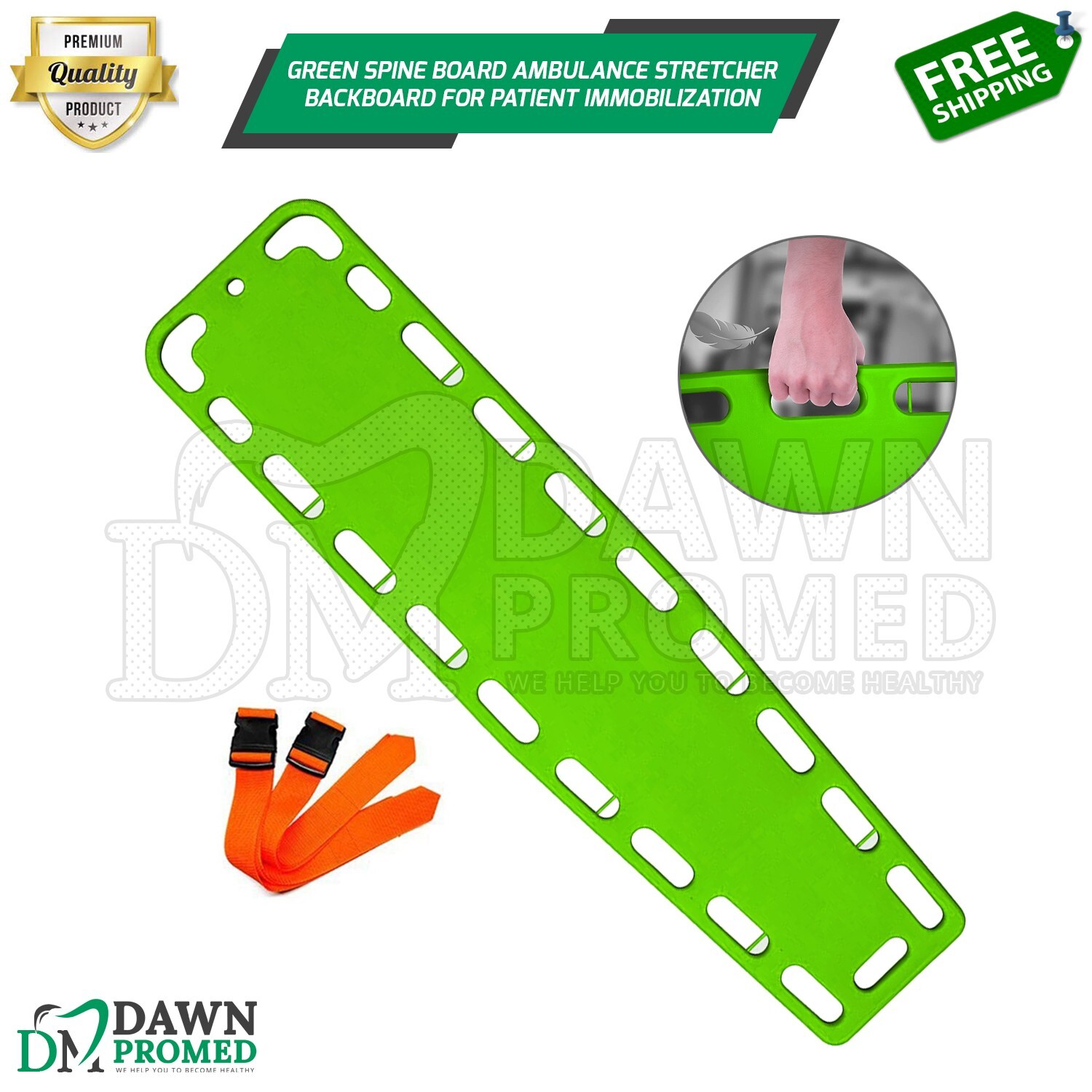 Green Spine Board Ambulance Stretcher Backboard for Patient ...