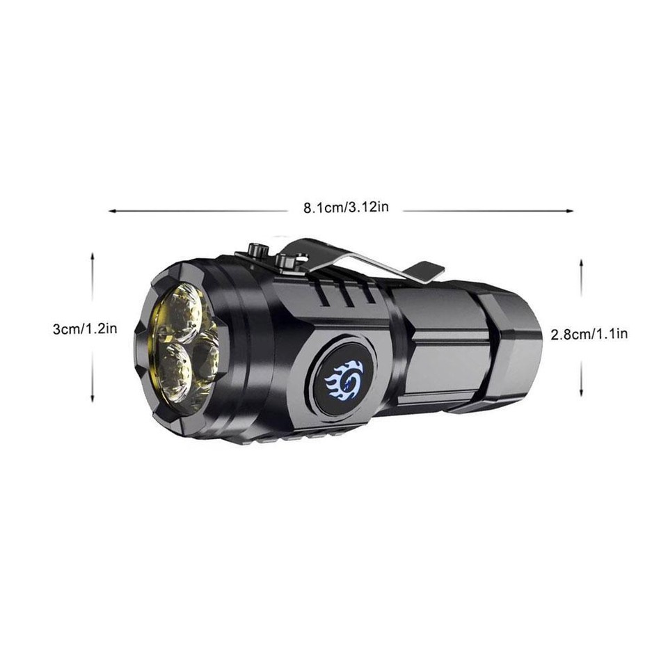 Three-Eyed Mini Flashlight Flash Super Power Waterproof Outdoor Travel ...