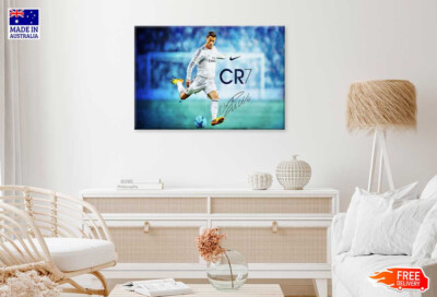 Cristiano Ronaldo Digital with Sign Soccer Stretched Canvas 90x60cm ...