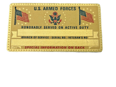Metal US Armed Forces Military Social Security ID Blank Card | eBay