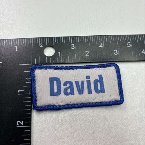USED Retro BLUE LETTER DAVID Name Patch (Uniform Mechanic Worker) 41MZ ...