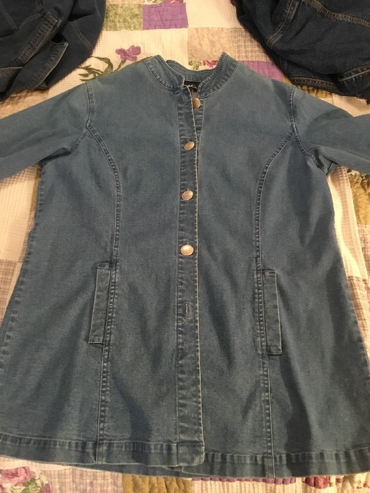 Women’s Denim &Co Light Dressy Denim Jacket Soft Blue Large | eBay