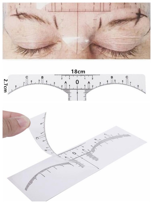 Royun A Disposable Permanent Makeup Microblading Eyebrow Ruler Measure ...