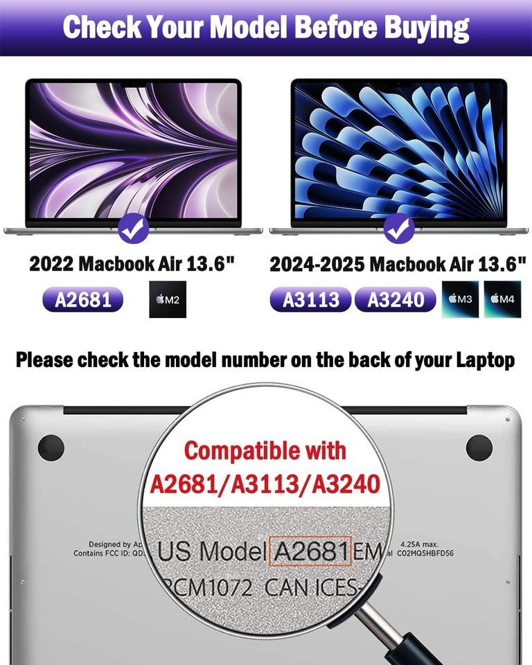 2-Pack Anti Blue Light Matte Screen Protector for MacBook Air 13.6 ...