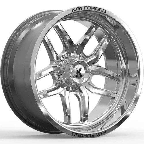 22x14 KG1 Forged KF002 Aristo Polished FORGED Wheels 5x5 (-76mm) Set of ...