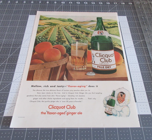 1946 Clicquot Club Ginger Ale Eskimo Boy Peaches Vintage Print Ad | eBay