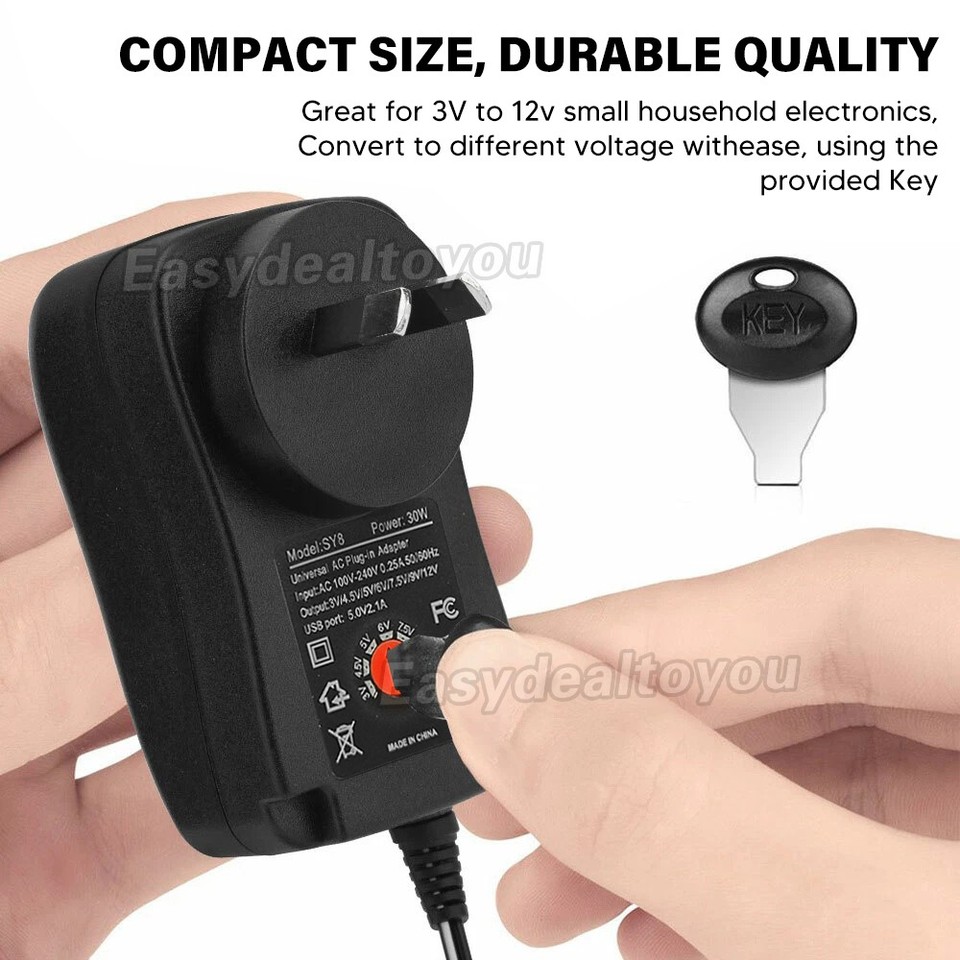 2.1A AC/DC Universal Power Supply Adapter Converter 3V 4.5V 5V 6V 7.5V ...