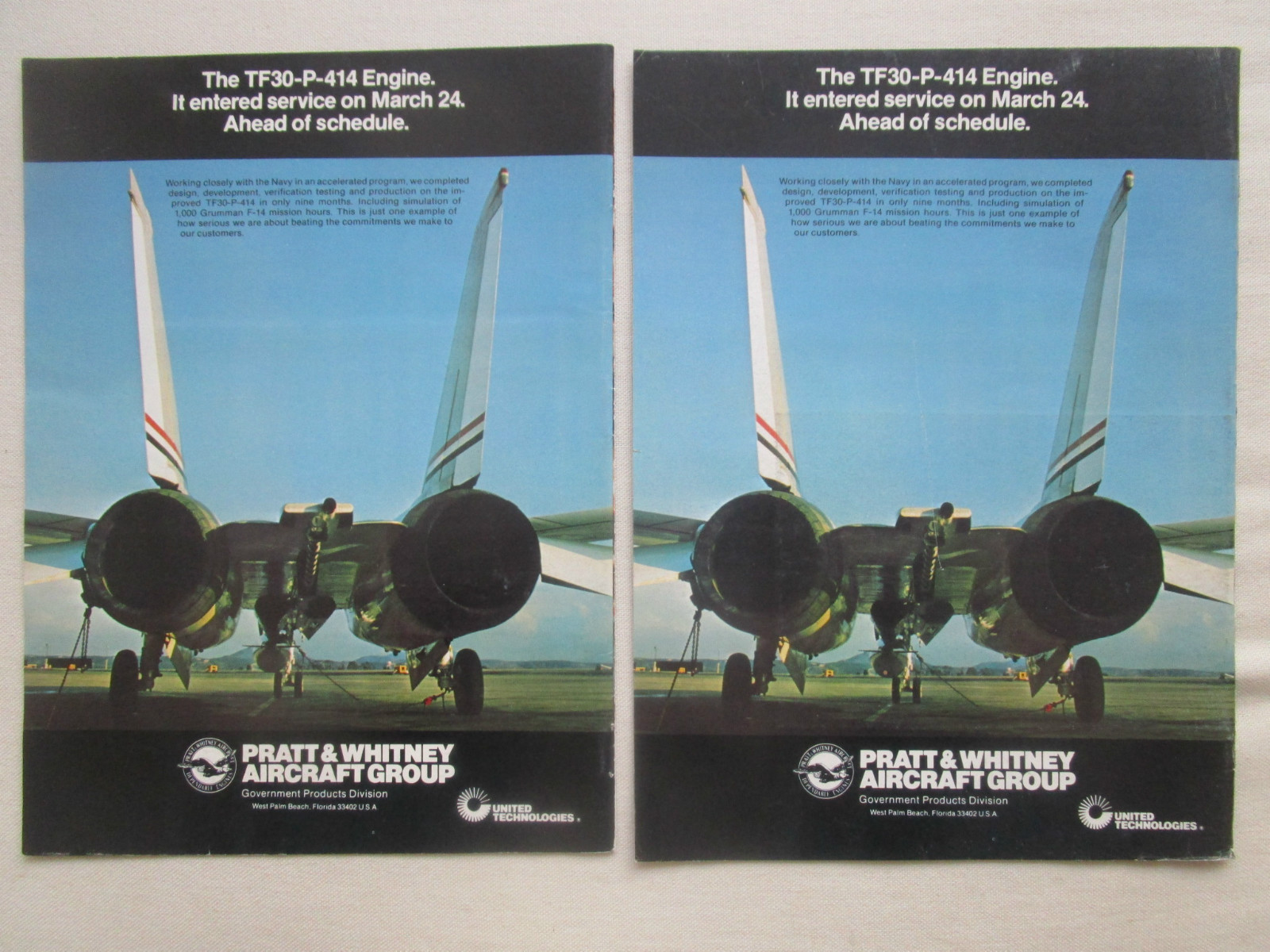 10/1977 PUB PRATT & WHITNEY TF30-P-414 ENGINE US NAVY F-14 TOMCAT ...