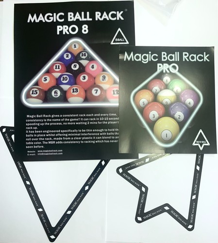 Magic Ball Rack™ Pro (8, 9 & 10 Combo Pack) 2 piece billiard rack set ...