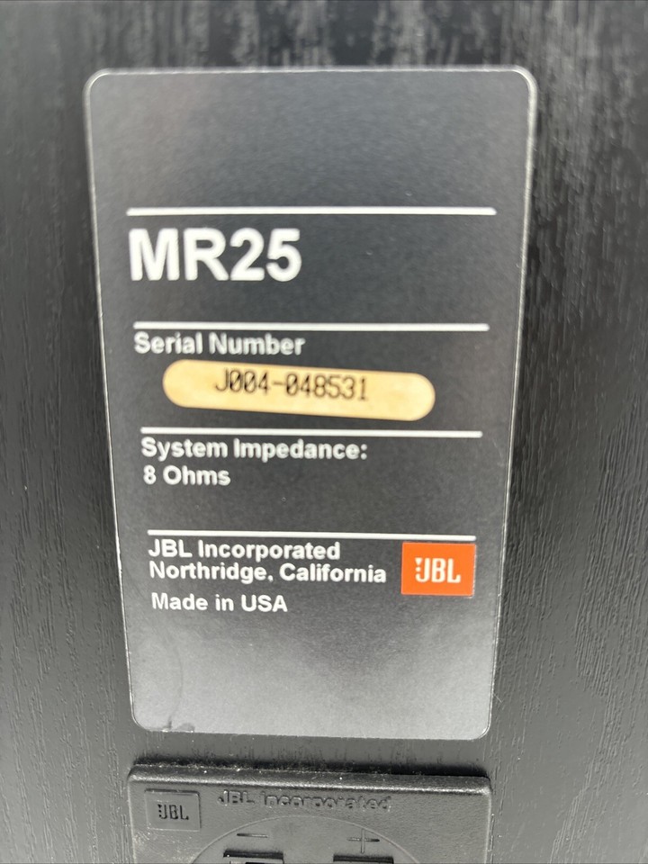 Two JBL MR25 Bookshelf Speakers Studio Monitors each with a tweeter & 6 ...