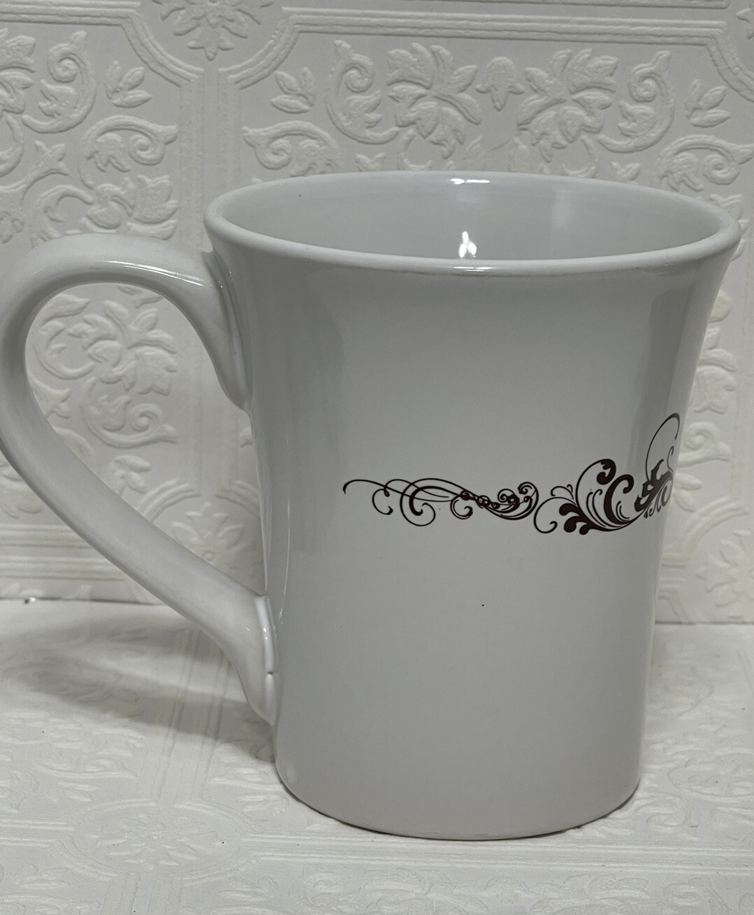 TODAY SHOW MUG LARGE COFFEE TEA CUP WHITE BROWN GRAPHIC FLAIR UNMARKED ...