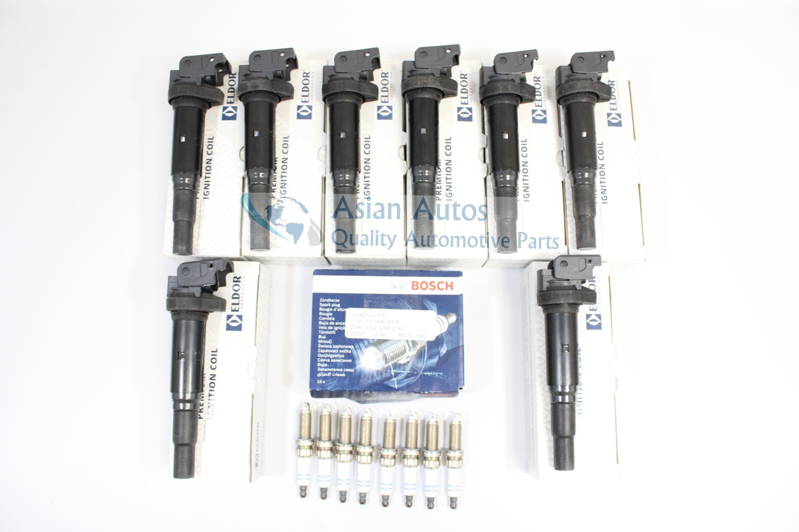 OEM Eldor Ignition Coils Bosch Spark Plugs For BMW 550i xDrive 4.4L ...