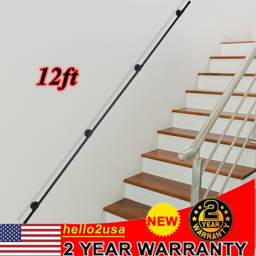 Industrial-Style Black Handrail 3.66m for Stairs and Loft Safety | eBay