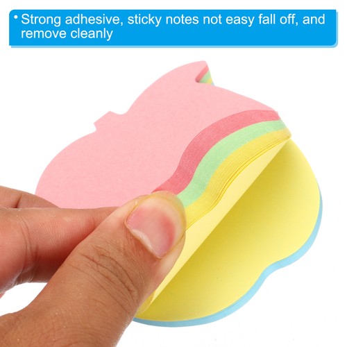 3Pcs 2.7"x2.7" Fruit Shape Sticky Notes, 100 Sheets/Pad Memo Pads, 4 ...