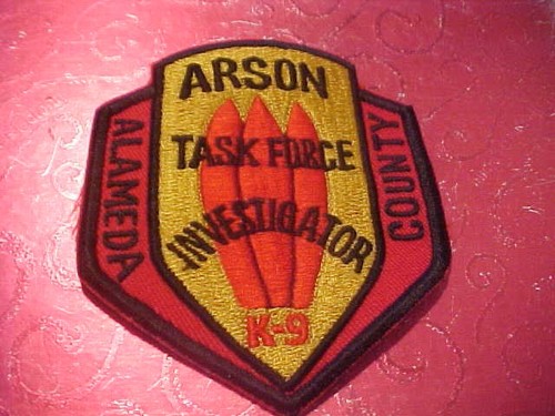 ALAMEDEDA COUNTY CALIFORNIA ARSON TASK FORCE K-9 FIRE PATCH SHOULDER ...