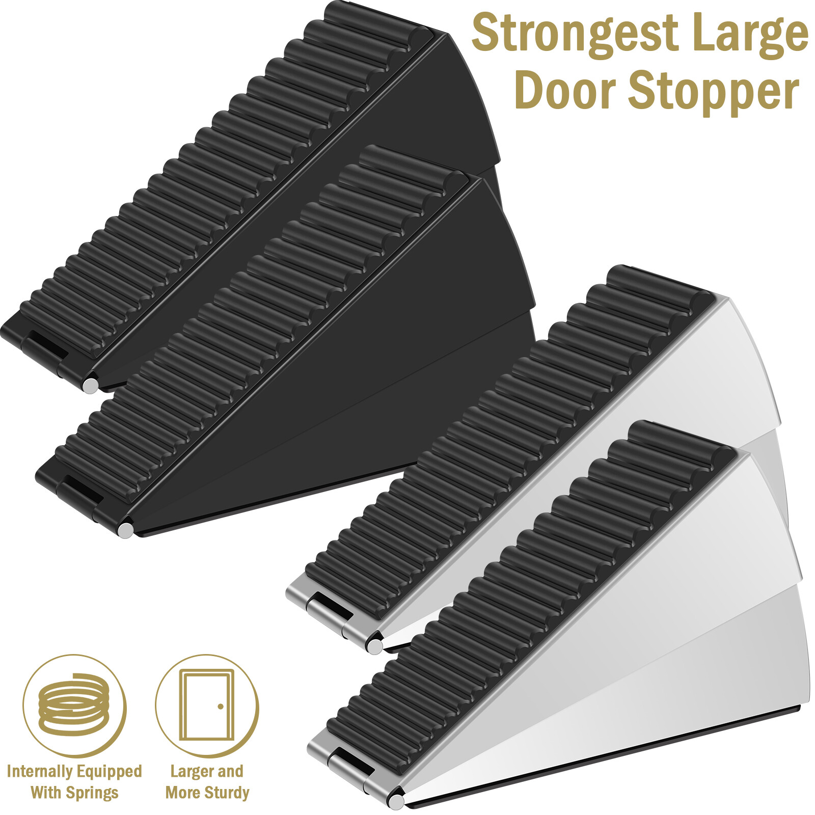 2x Door Stopper Large Door Wedge Heavy Duty Rubber Door Stop Wedge Non ...