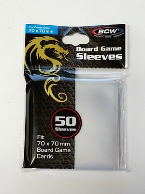 BCW 50 Count Board Game Card Protector Sleeves Clear 70 x 70mm NEW NIP ...