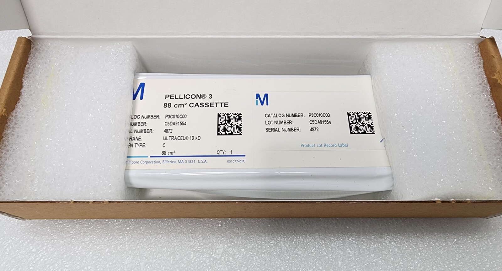 Millipore Pellicon 3 Cassette with Ultrasel Membrane - P3C010C01 for ...