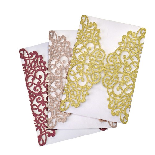Glitter Scroll Swirl Laser Cut Invitations, 7-1/4-inch, 8-count | eBay