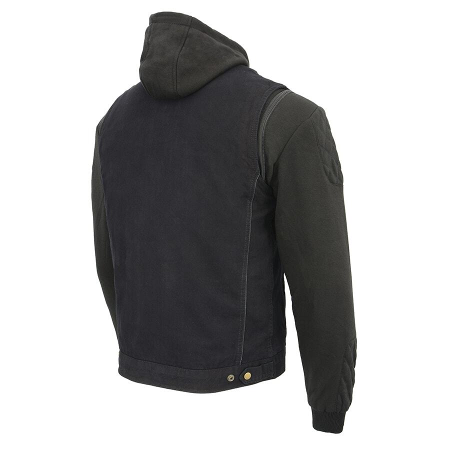 MILWAUKEE LEATHER MEN'S BLACK COTTON DENIM 5-IN-1 CLUB STYLE JACKET ...