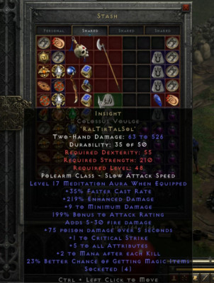 Insight Runeword - Diablo 2 PC Xbox Non Ladder - Softcore - Meditation ...