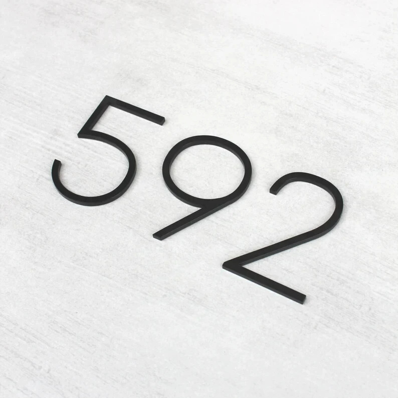 5 Inch Black Acrylic Numbers For House Address Outside Modern Acrylic ...