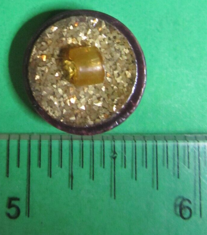 VINTAGE COPPER TONE SCREEN WIRE OVER GOLD GLITTER EARLY PLASTIC OME ...