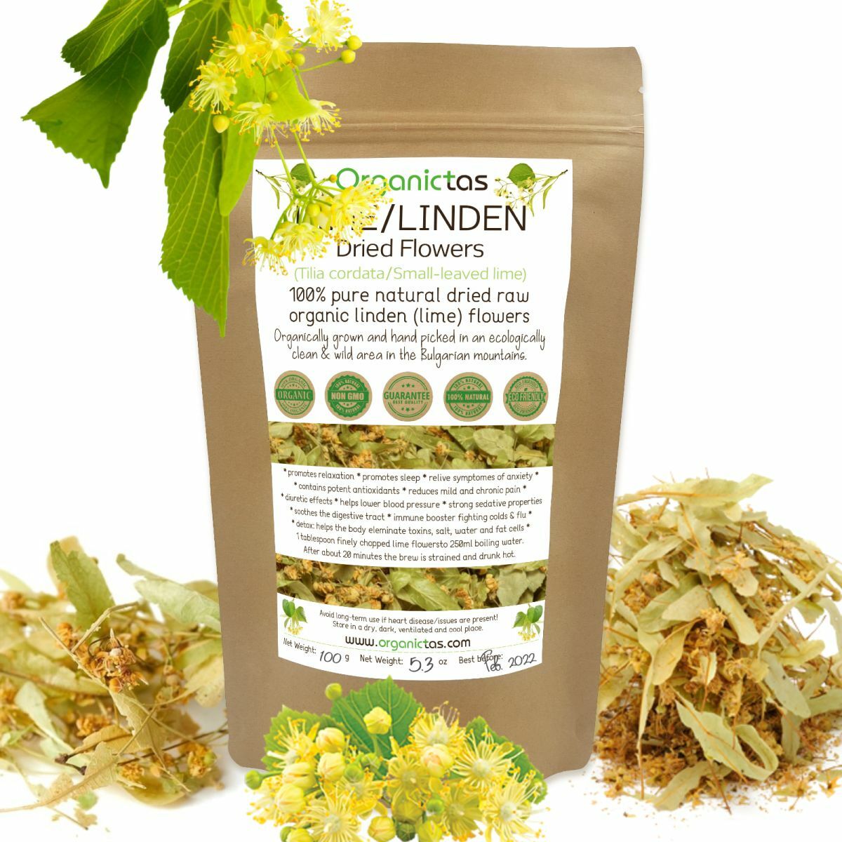 Organic LINDEN FLOWER Tea 2023 Wild Harvest Lime Tree Tilia Premium ...