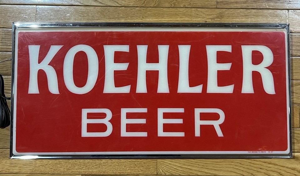 Rare Vintage KOEHLER Beer Bar Light Sign, Jackson Koehler Eagle Brewery ...