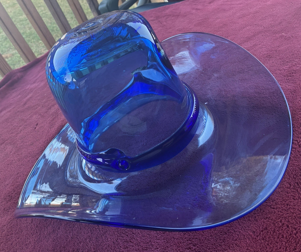 Blenko Glass Lg. Cobalt Blue Cowboy Hat--Free Ship | eBay