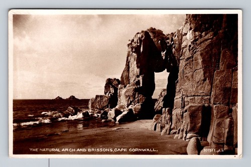 Cape Cornwall England, Natural Stone Arch And Brissons, Vintage c1942 ...