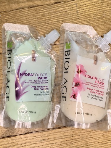 MATRIX BIOLAGE HYDRASOURCE 2 PACKs Deep Treatment Aloe + Orchid 3.4oz ...