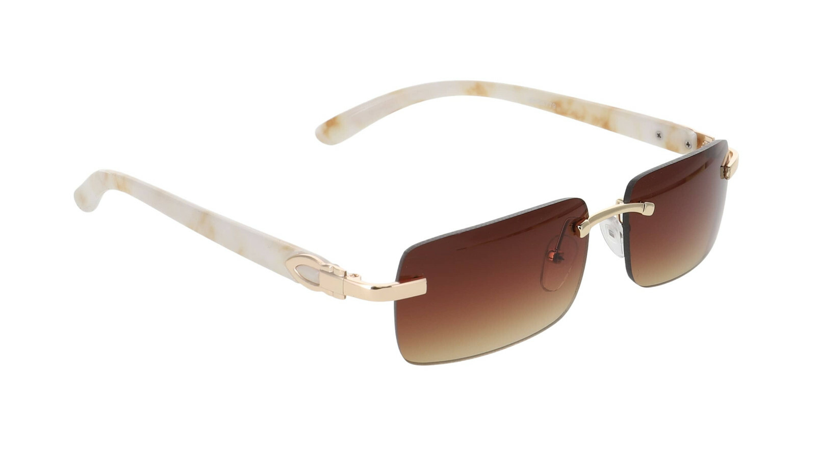 Men Rimless RETRO HIP HOP RAPPER Gold Brown Blue Lens EYE GLASSES Migos ...